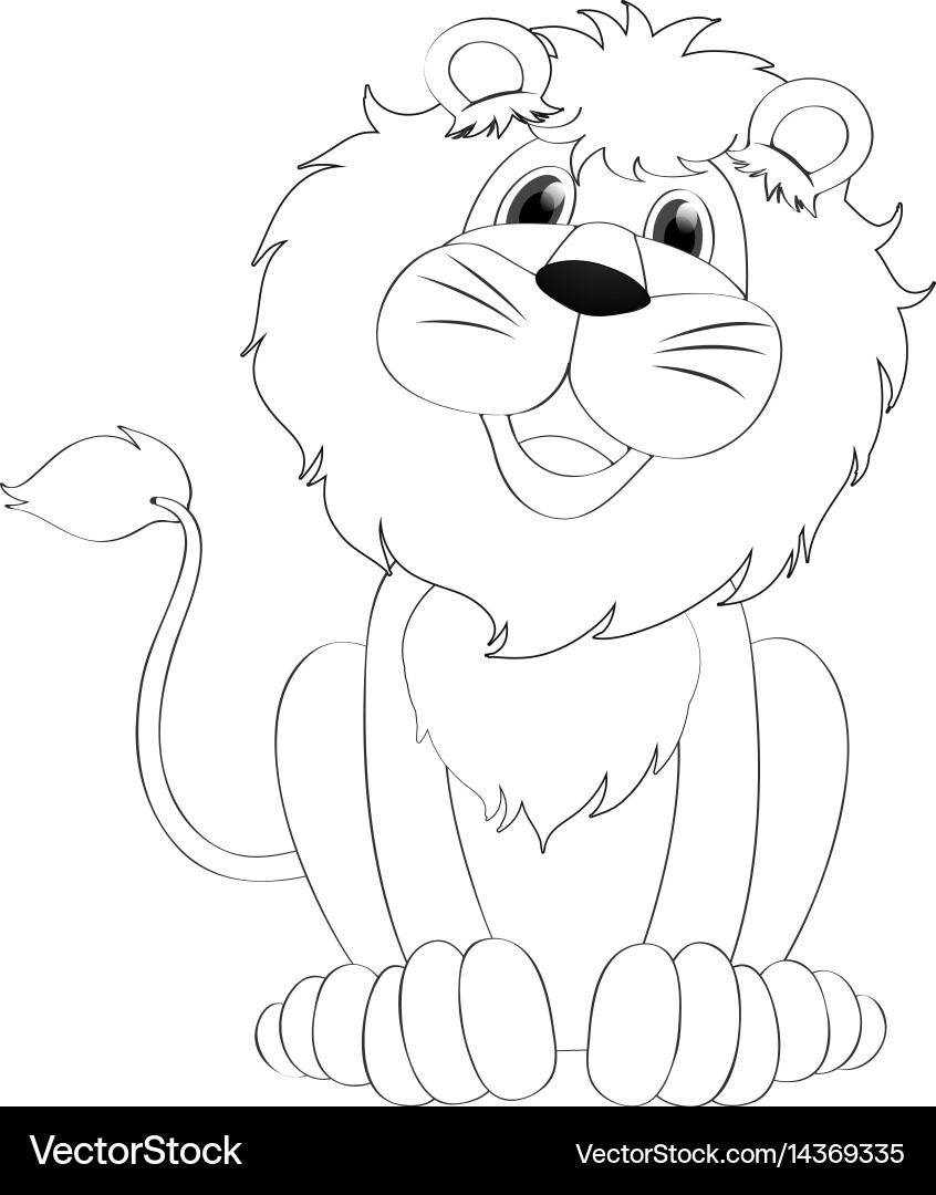 Lion Sketch Royalty Free Vector Image - VectorStock
