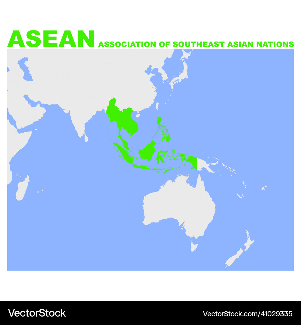 Map with location of the asean Royalty Free Vector Image