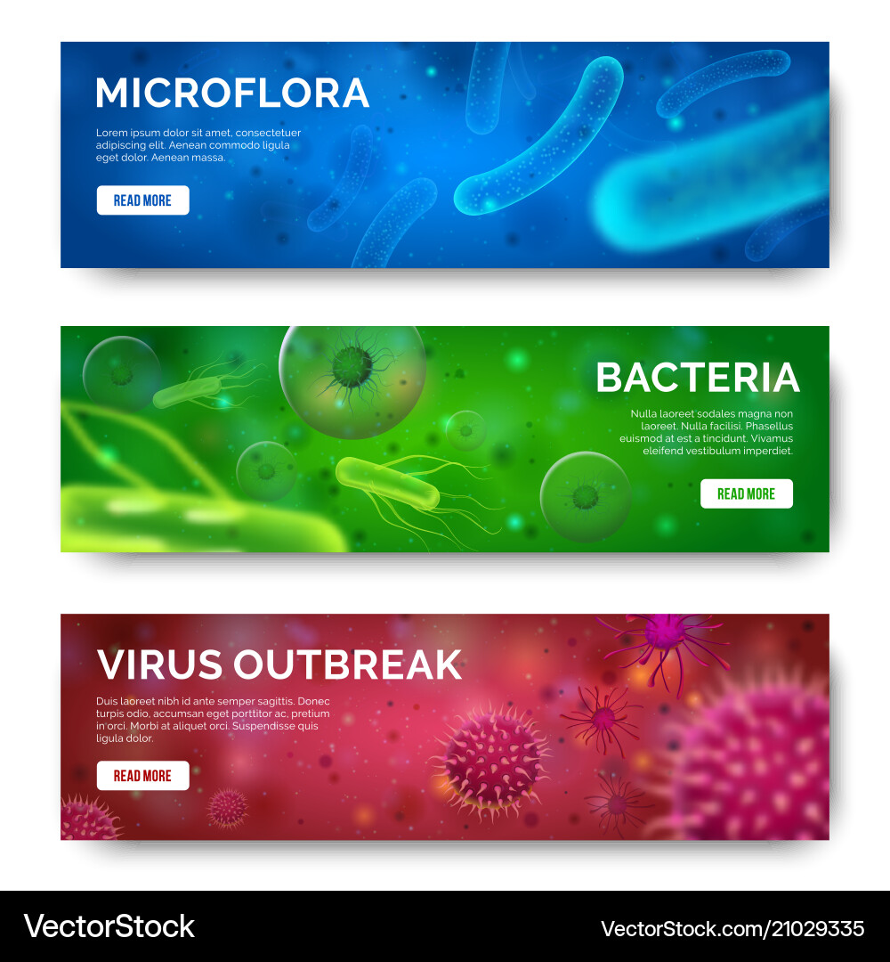 Microbiology 3d background viruses infection Vector Image