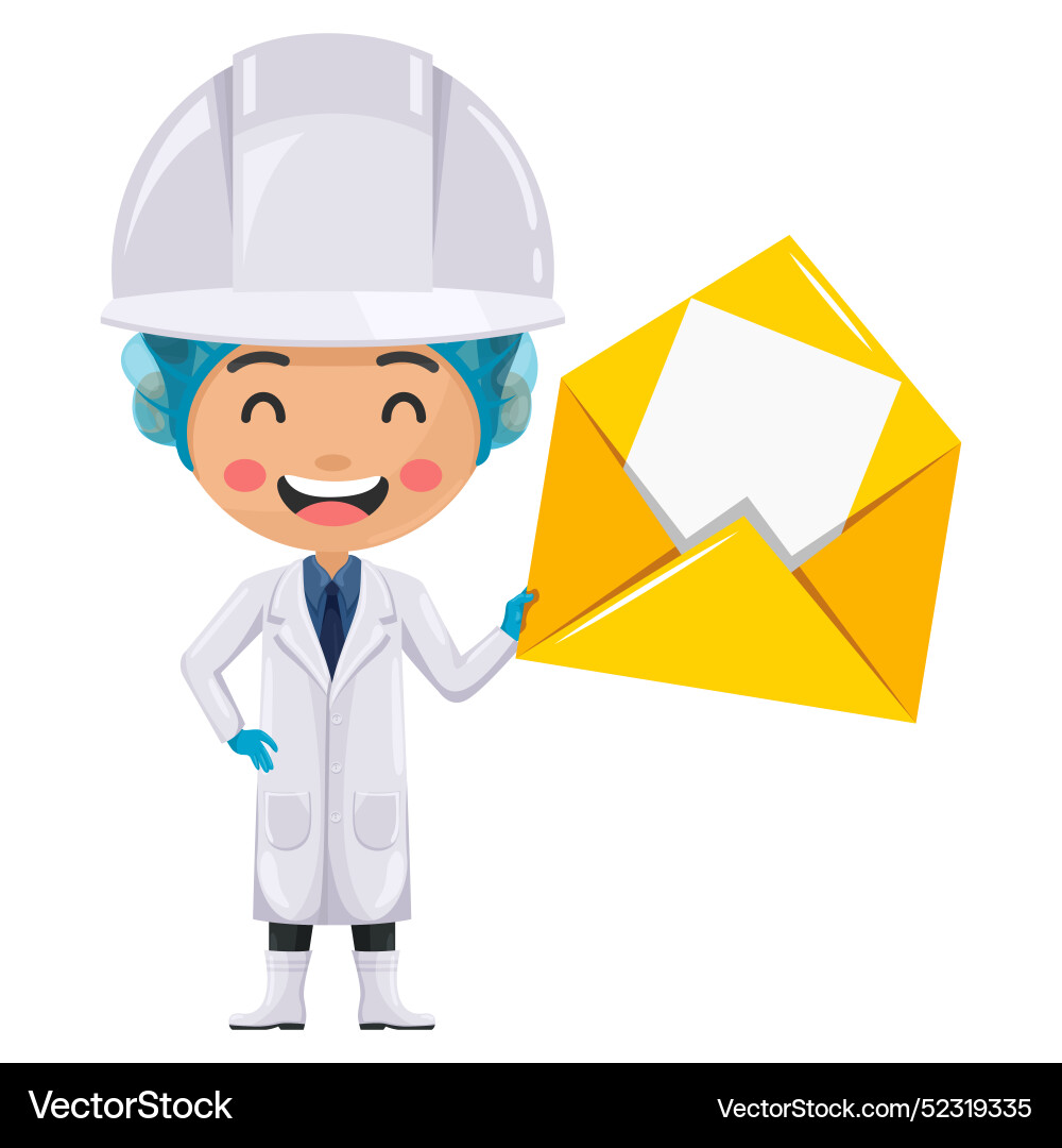 Quality control supervisor with open letter Vector Image