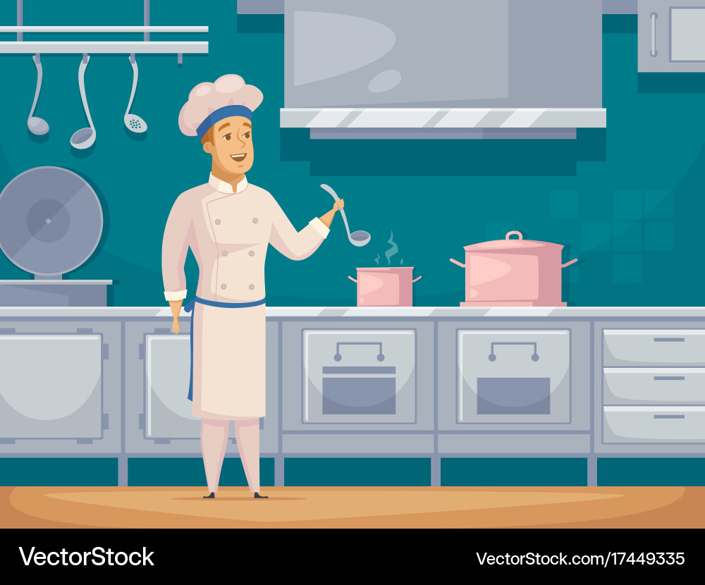 Ship cook cartoon character banner Royalty Free Vector Image