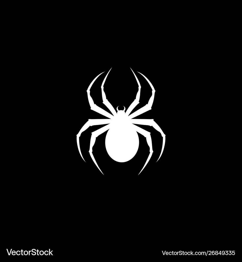 Spider icon on black background flat style Vector Image
