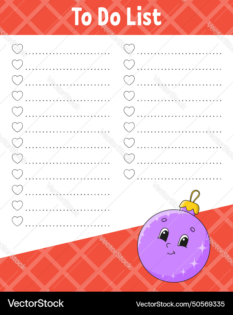 To do list printable template handwriting paper Vector Image