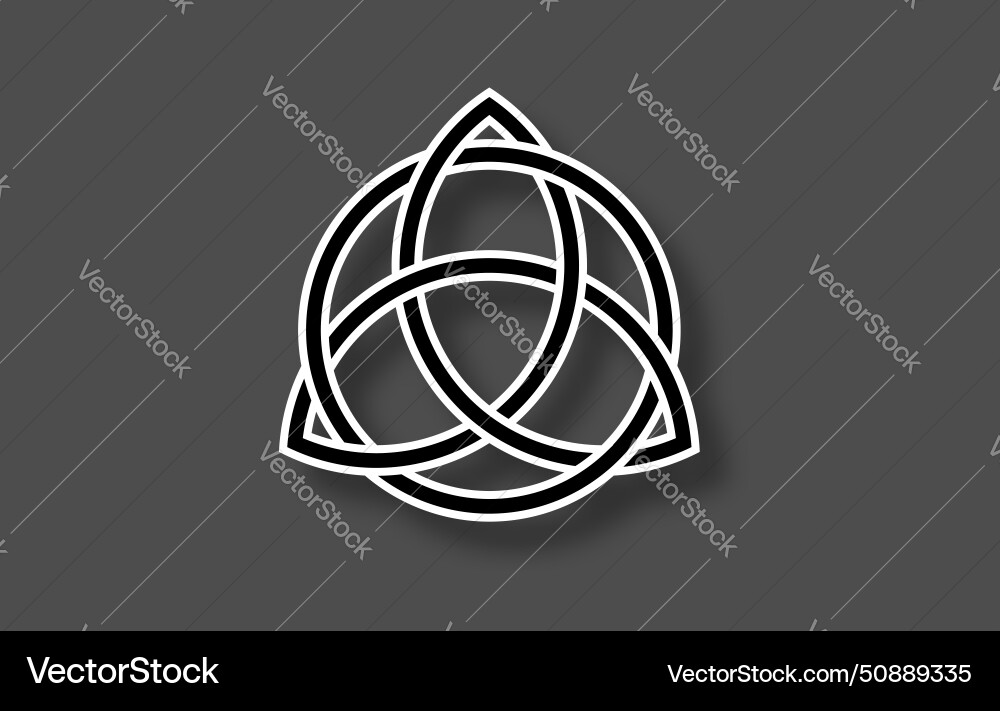 Triquetra geometric logo trinity knot wicca sign Vector Image
