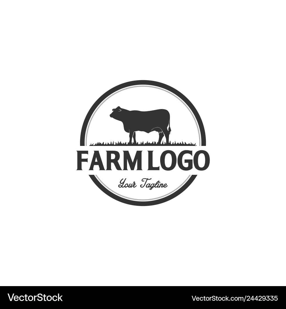 Vintage angus cattle beef logo design inspiration Vector Image