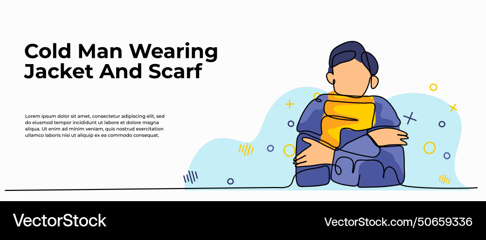 A young man wearing jacket Royalty Free Vector Image