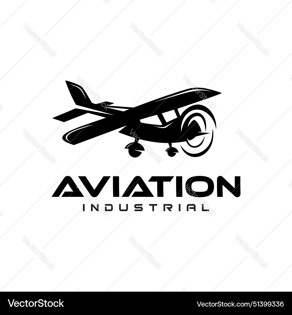 Aircraft airplane aviation logo transportation Vector Image