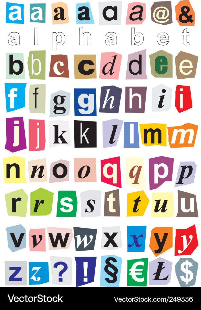 Alphabet small letters Royalty Free Vector Image