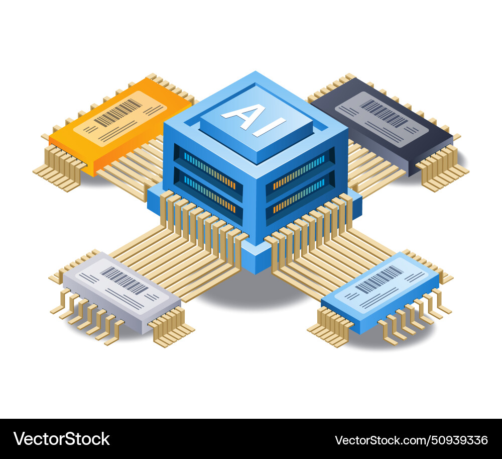 Artificial intelligence technology chip concept Vector Image