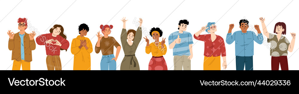 Body language positive emotions happy gestures Vector Image