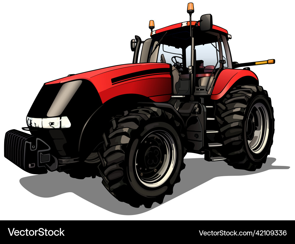 Farm tractor from front view Royalty Free Vector Image