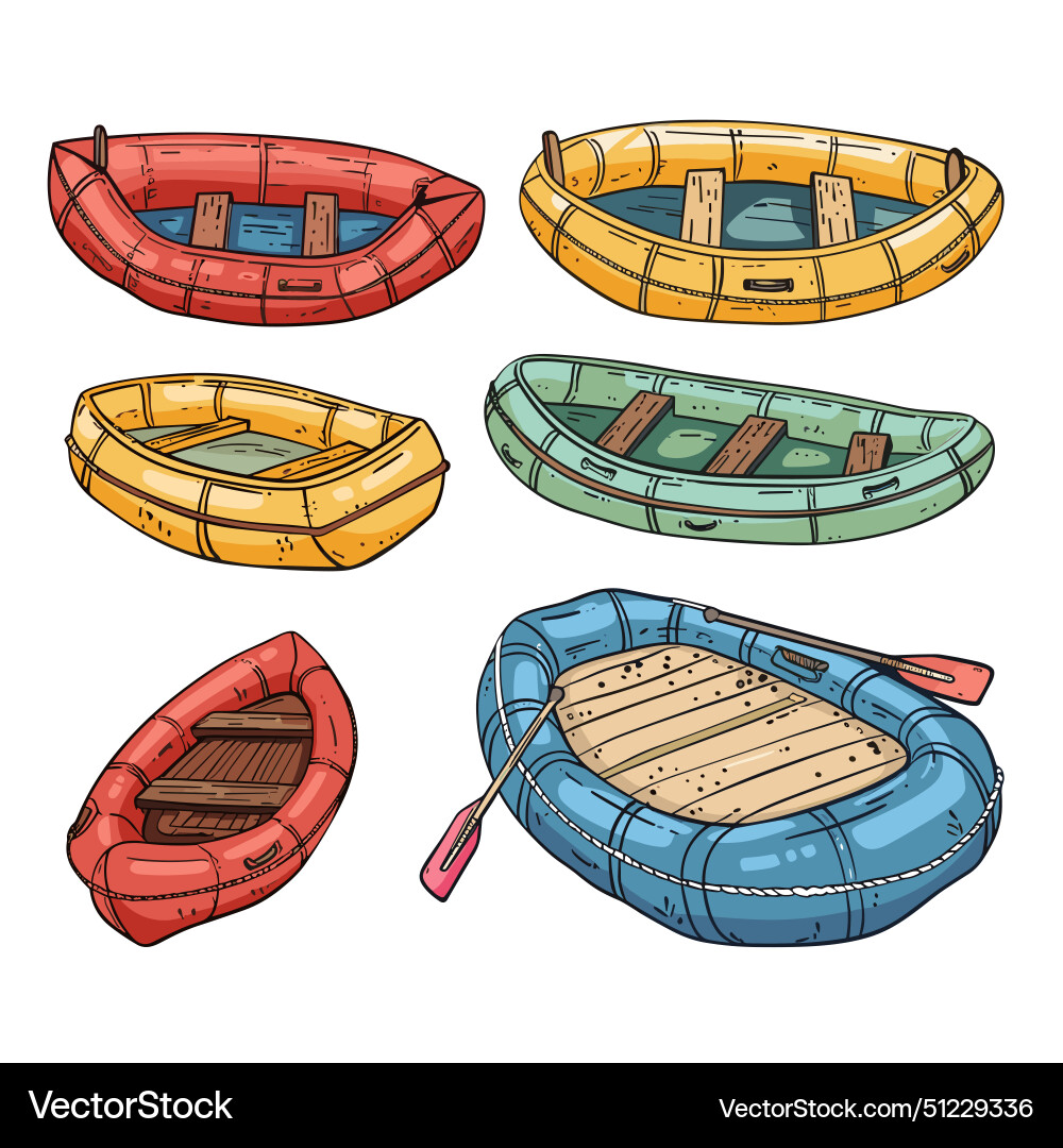 Handdrawn collection various colored inflatable Vector Image