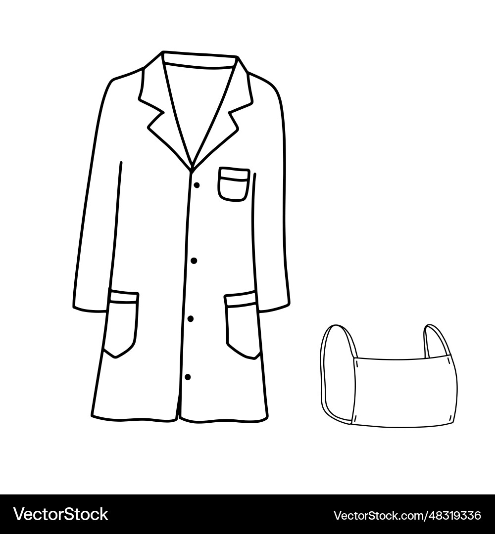 Lab coat with long sleeves and classic pockets Vector Image