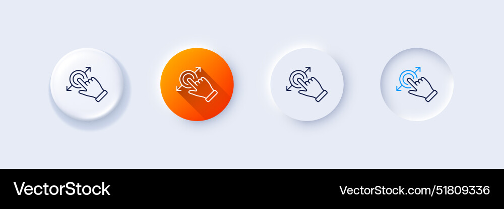 Touchscreen gesture line icon drag and drop arrow Vector Image Touchscreen gesture line icon drag and drop arrow Vector Image