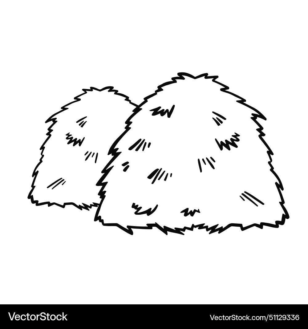 Two haystacks outline symbol Royalty Free Vector Image