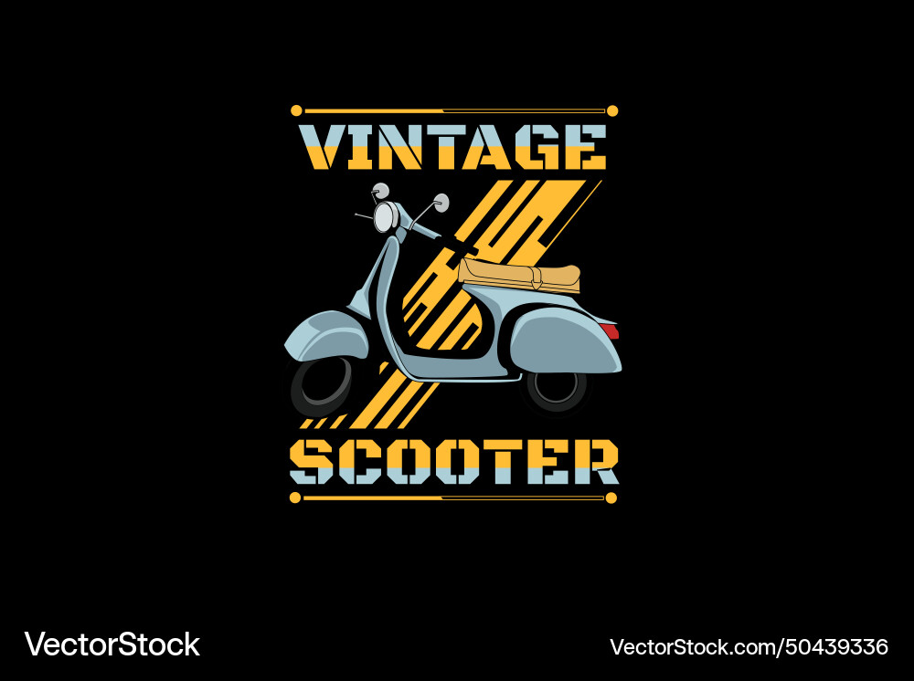 Vintage scooter retro landscape design Royalty Free Vector