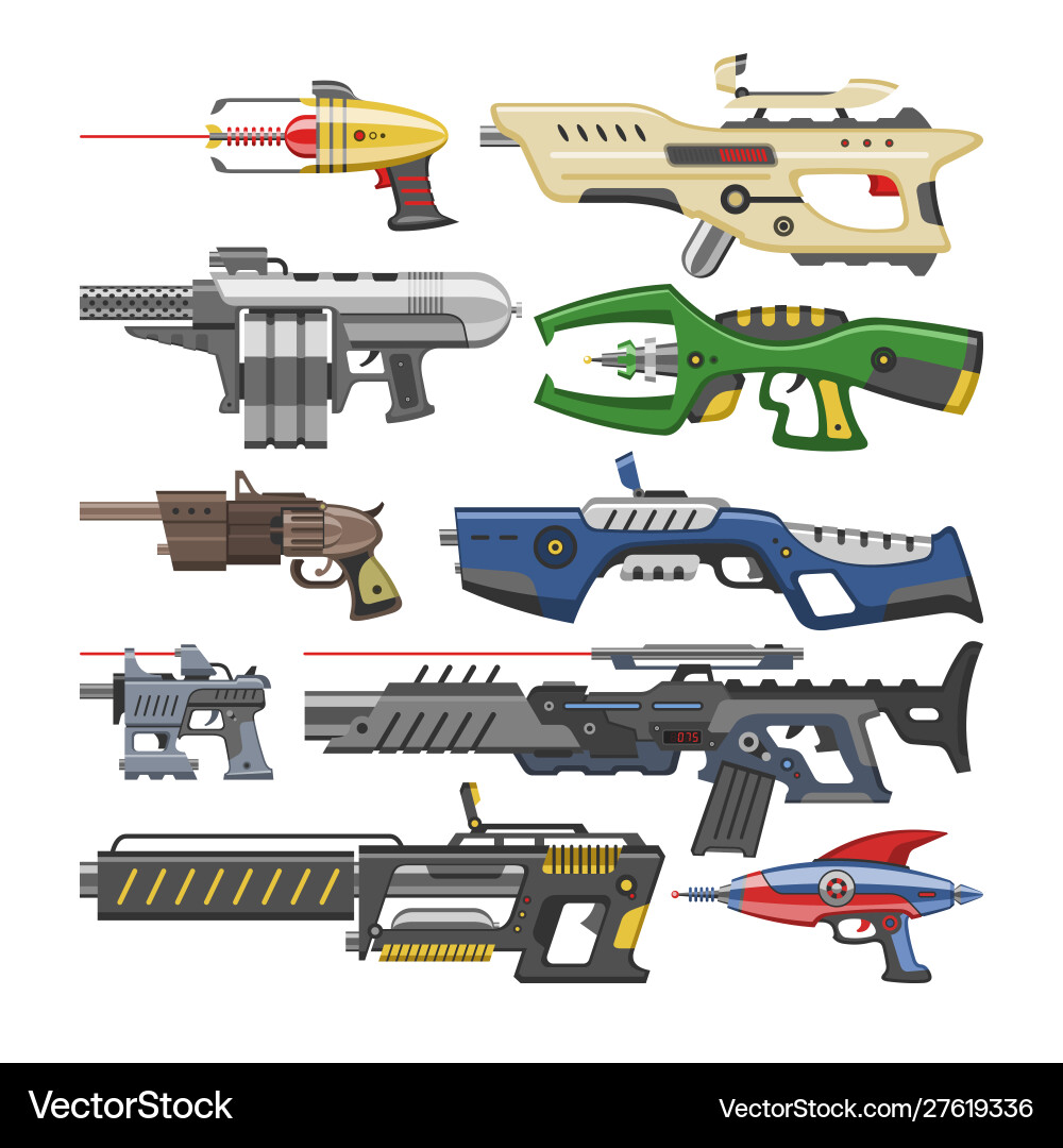 Weapon blaster laser gun with futuristic Vector Image