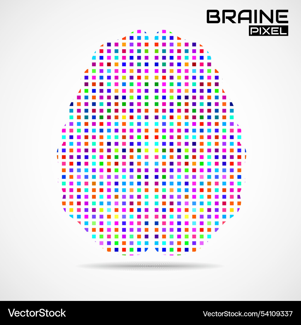 Abstract human brain of pixels logo Royalty Free Vector
