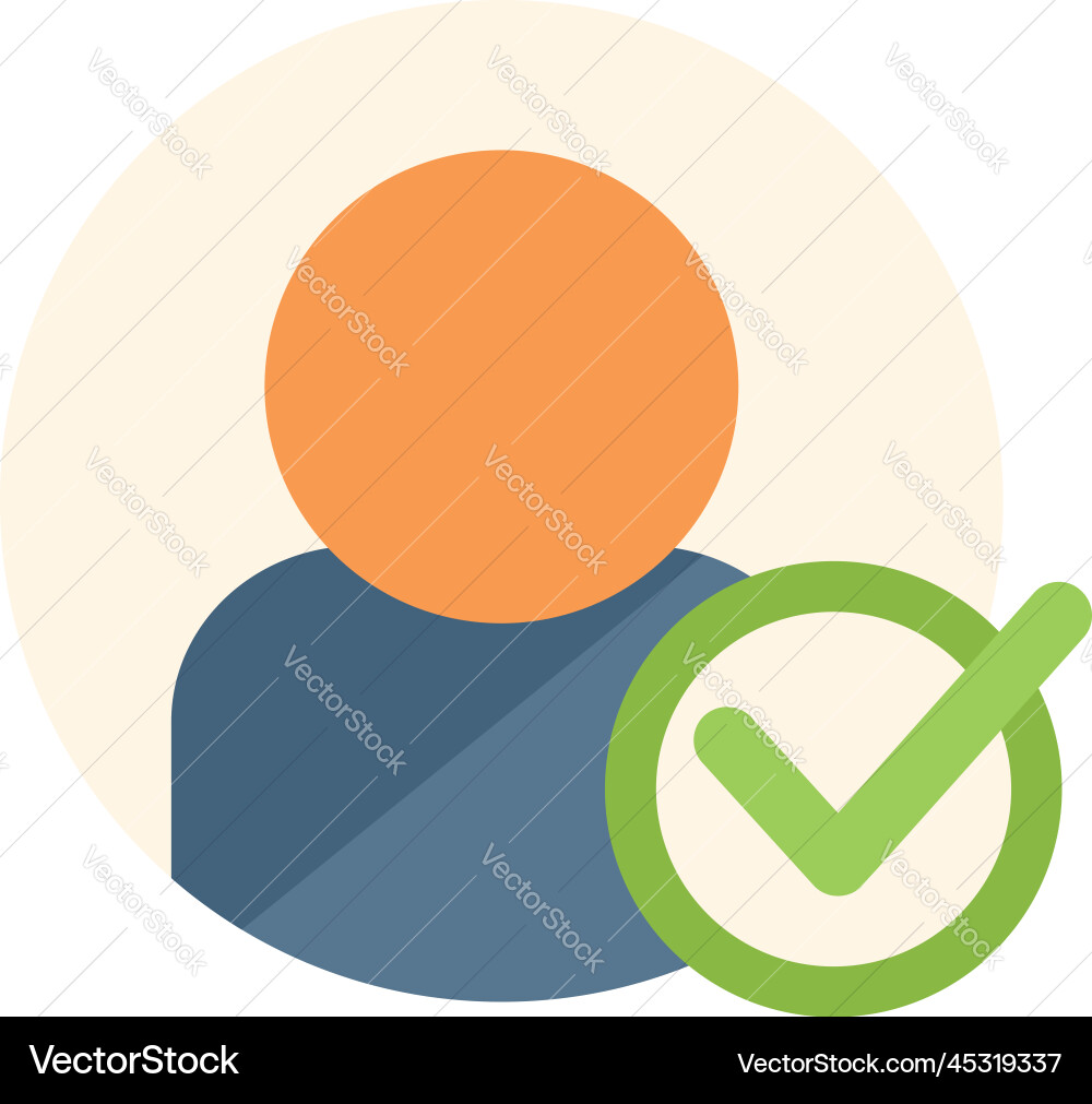 Approved client icon flat platform system Vector Image