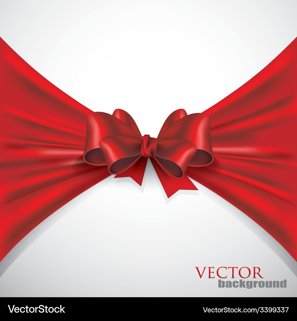 Background with red bow Royalty Free Vector Image