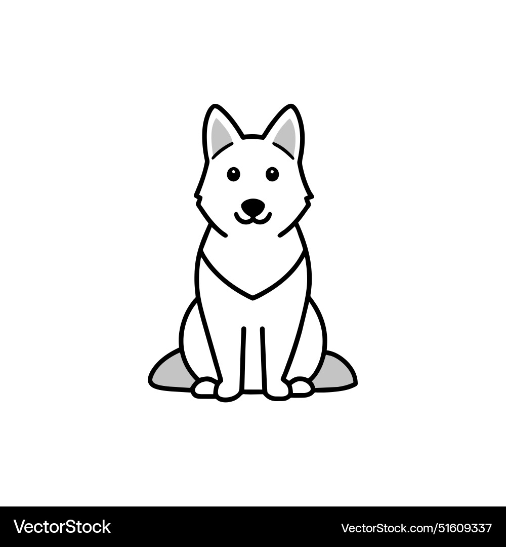 Berger blanc suisse dog sits icon Royalty Free Vector Image