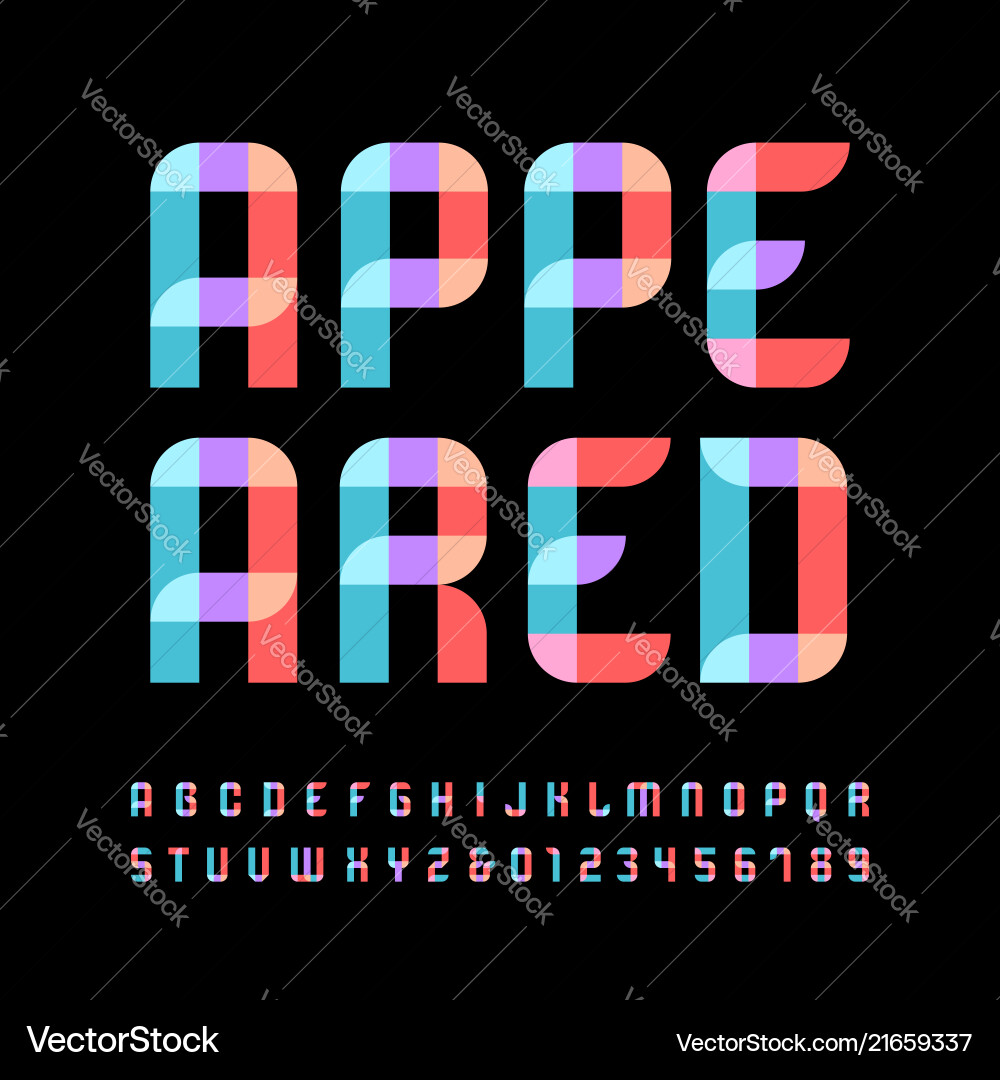 Colorful Font with Overlay Effect Royalty Free Vector Image