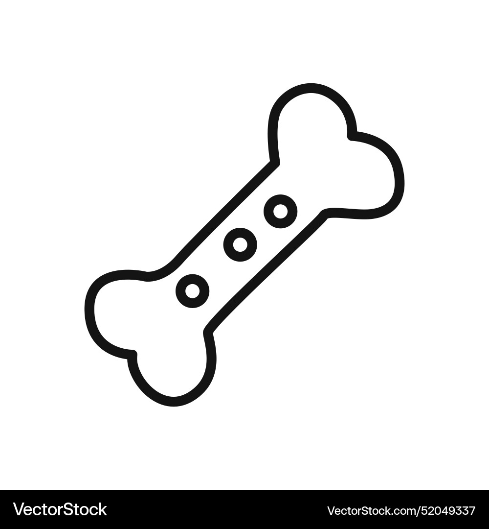 Dog bone icon linear graphics sign Royalty Free Vector Image