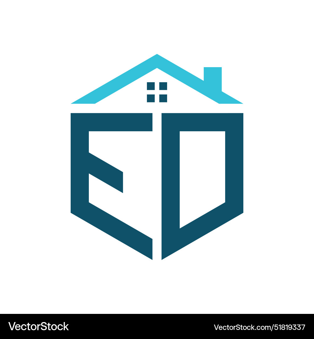 Ed house logo design template letter Royalty Free Vector