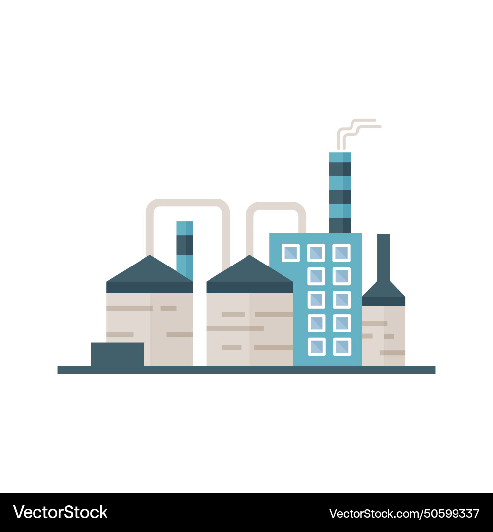 Factory station industrial buildings chimney Vector Image