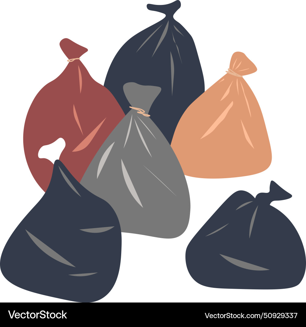 Garbage in bags plastic sacks with litter Vector Image