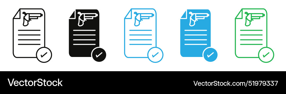 Gun license icon depicting firearm regulations Vector Image