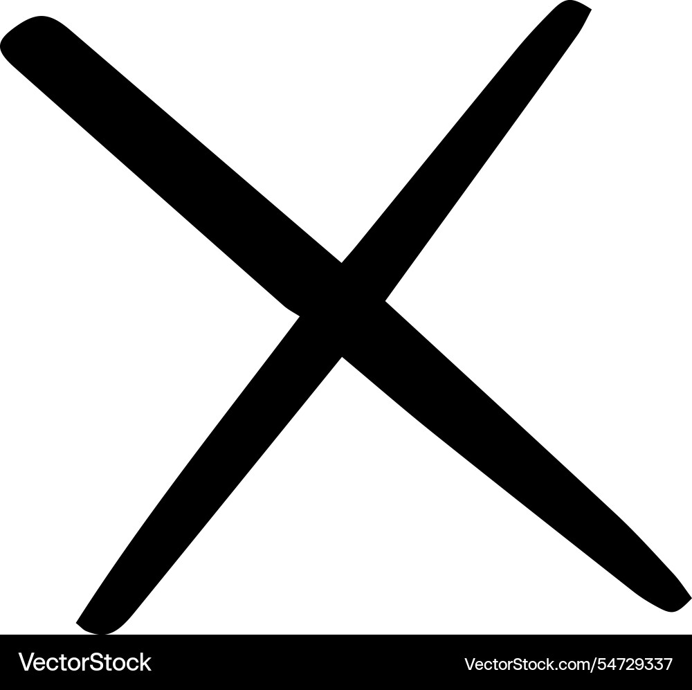 Large 'X' Symbol - Cross Intersection Royalty Free Vector