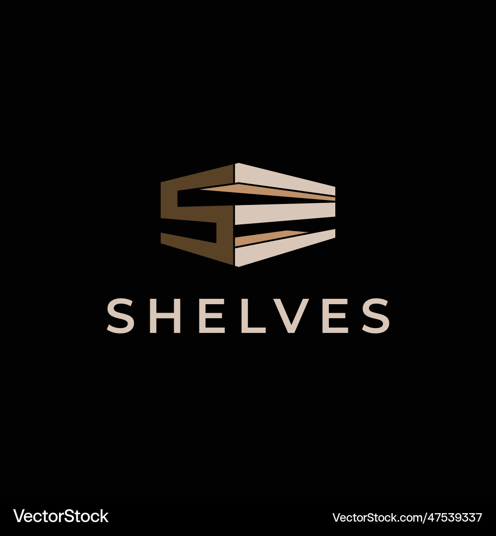 Letter s shelves logo Royalty Free Vector Image