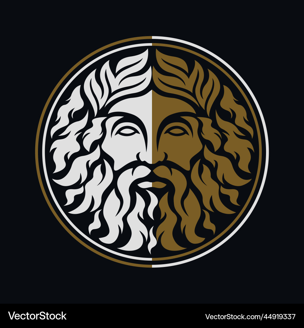 Modern olympic god zeus logo Royalty Free Vector Image