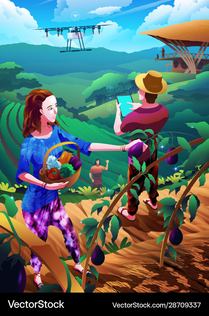 Modern Smart Farming Royalty Free Vector Image