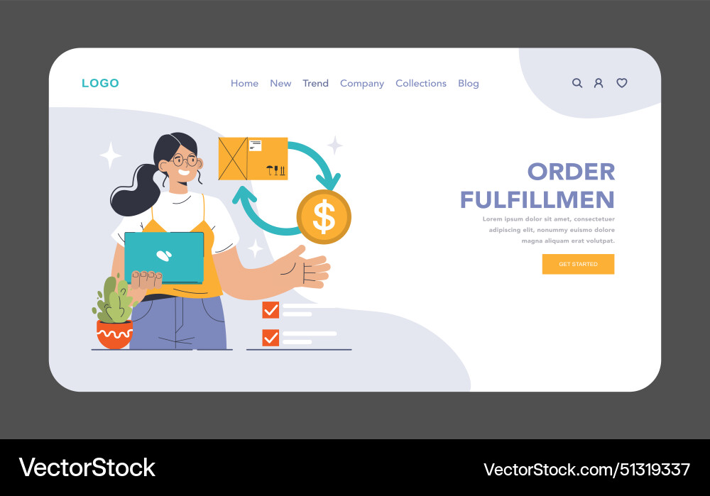Order fulfillment concept flat Royalty Free Vector Image