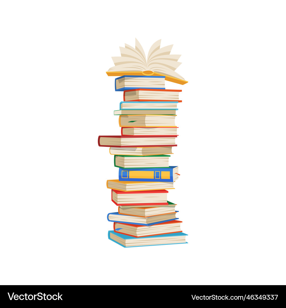 Cartoon Stack of Books Vector Images (over 8,300)