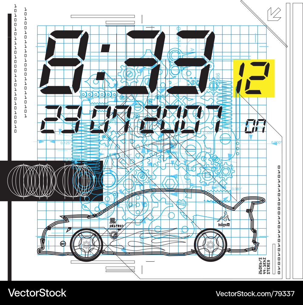 Technical Blueprint Diagram Royalty Free Vector Image