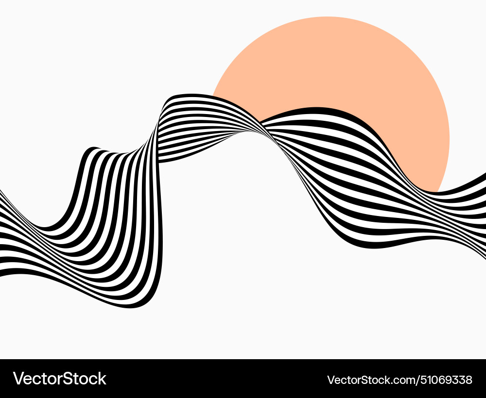 Abstract wave background black and white wavy Vector Image