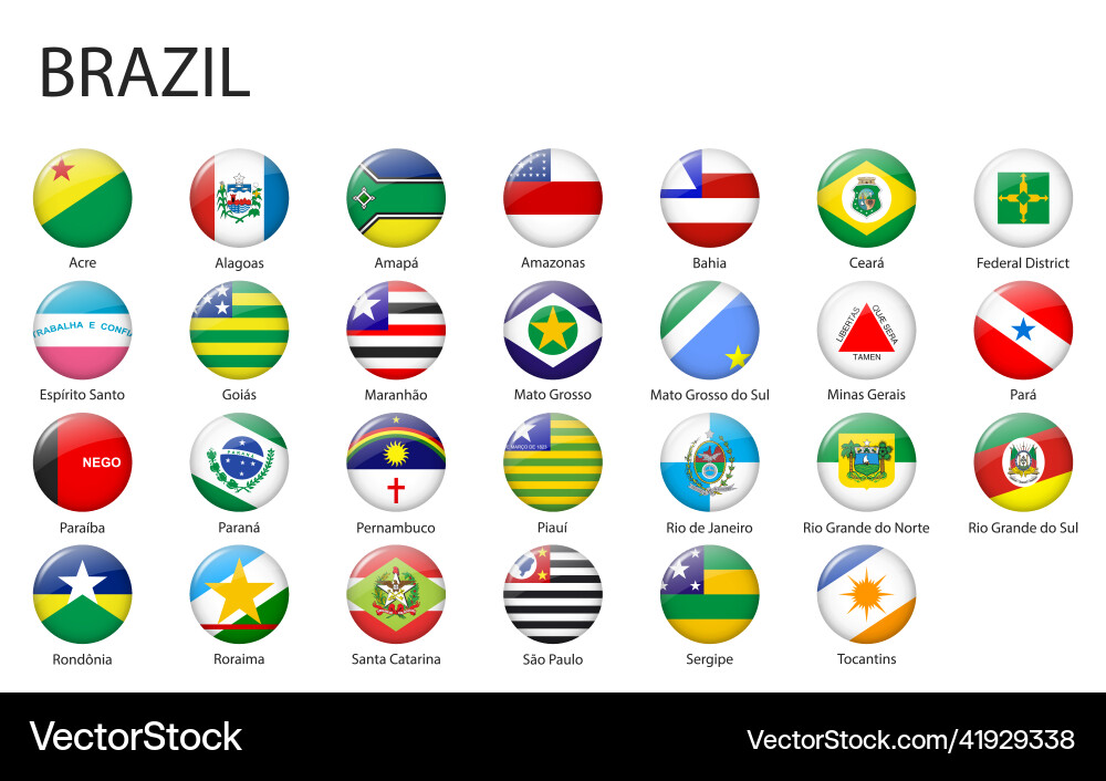 All flags of states brazil Royalty Free Vector Image