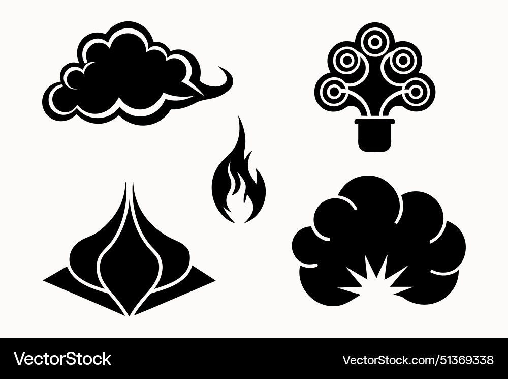 Complete guide to smoke icons styles uses Vector Image