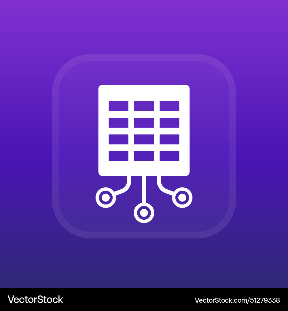 Data to spreadsheet icon for web Royalty Free Vector Image