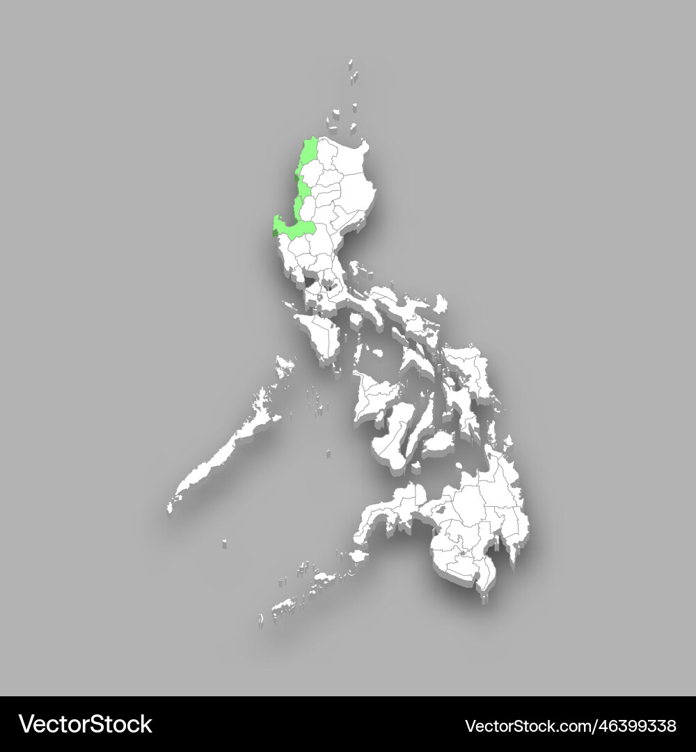 Ilocos region location within philippines map Vector Image