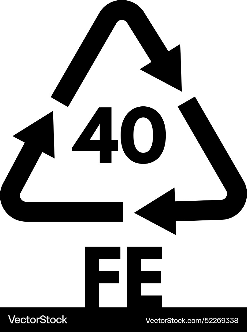 Metal recycling code fe 40 icon ecology Royalty Free Vector
