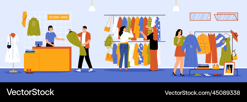 Second hand sunday market Royalty Free Vector Image