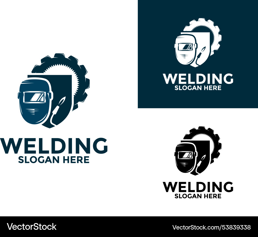 Welding service logo design company Royalty Free Vector