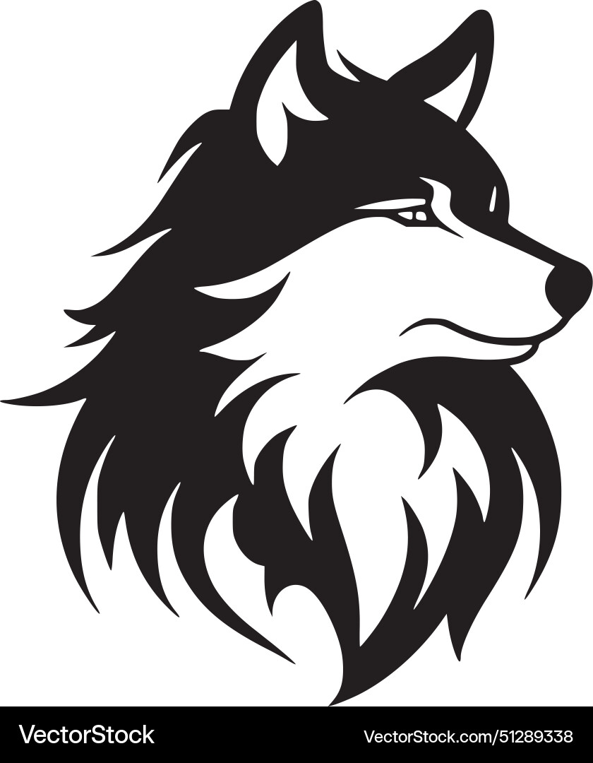 Wolf - minimalist and flat logo Royalty Free Vector Image