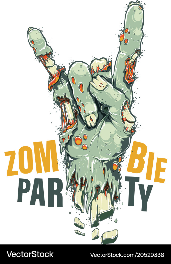 Zombie hand on white Royalty Free Vector Image