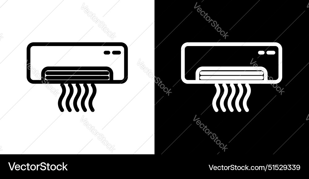 Air conditioner icon set office ac symbol house Vector Image