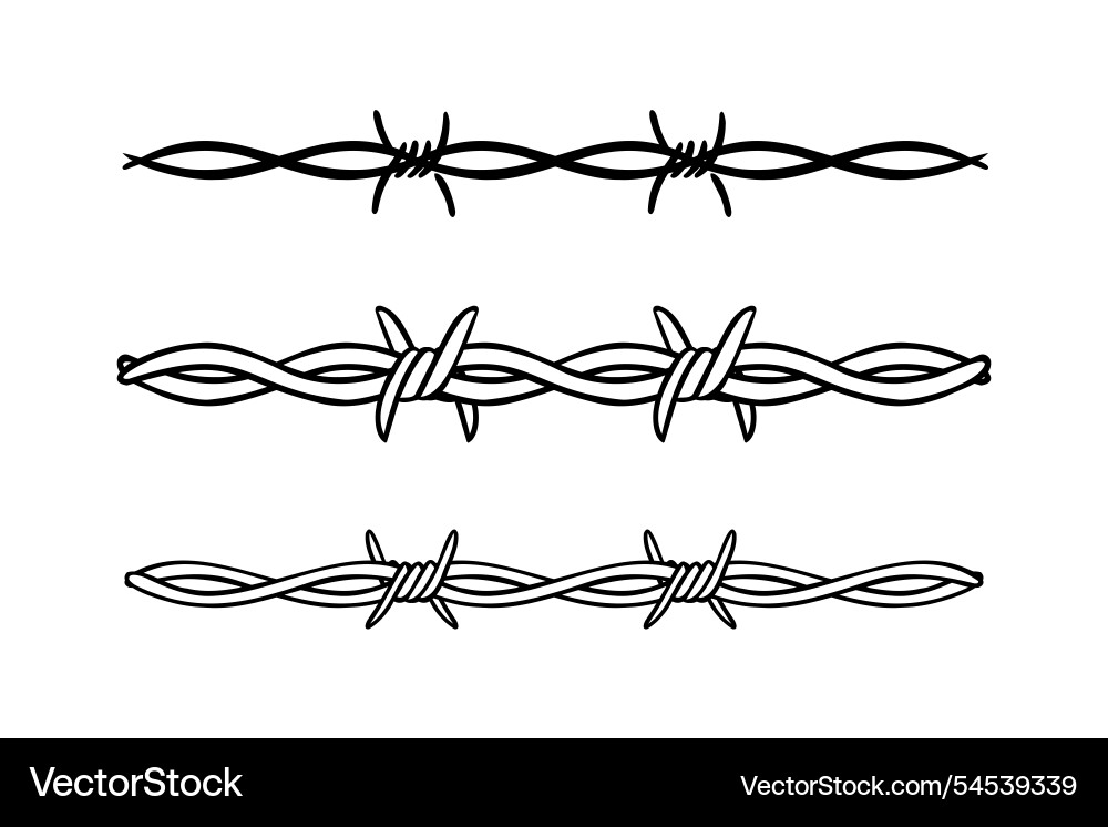 Barbed wire isolated template border barb Vector Image
